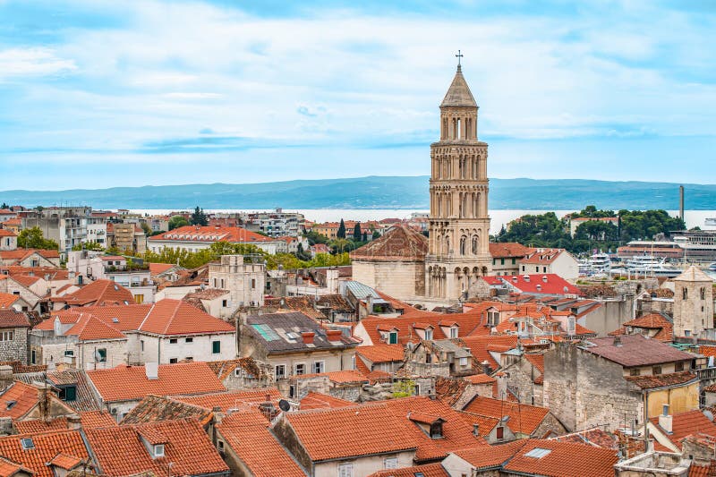 Panoramic View of Split Old Town, Croatia. Stock Photo - Image of ...