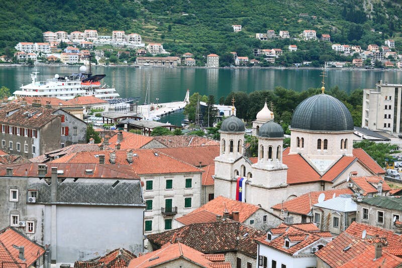 Red Rooftops European Town on the Coast Stock Image - Image of fort ...