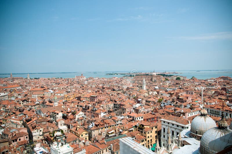 Red Rooftops in Venice, View from San Marco Tower Stock Image - Image ...