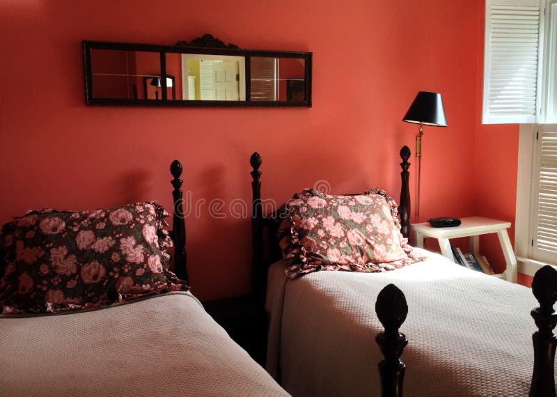 Red Room; Bed and Breakfast Inn Stock Photo - Image of elegance ...