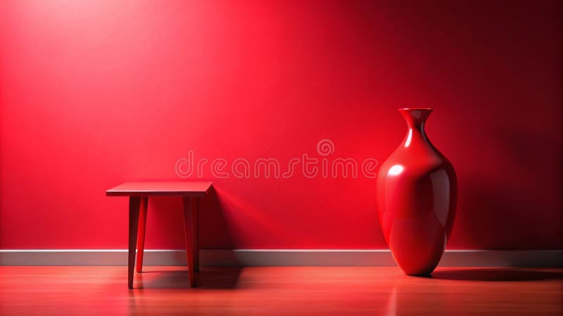 Red Room Interior Design with Simple Furniture and Decor. Generative AI ...