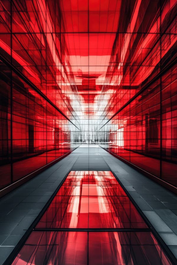 Red room with reflection stock image. Image of warm - 379182521