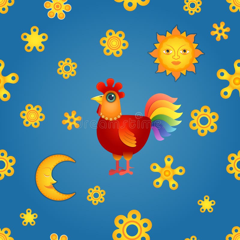 Red Rooster Seamless stock illustration. Illustration of baby - 82348631