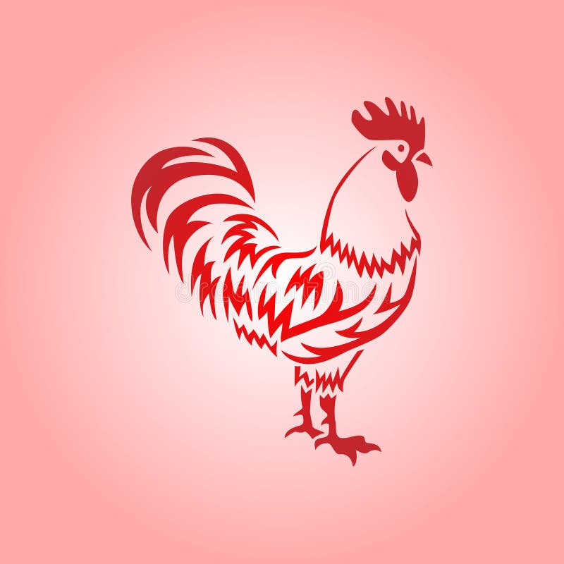 Red Rooster. Vector Illustration Stock Vector - Illustration of ...