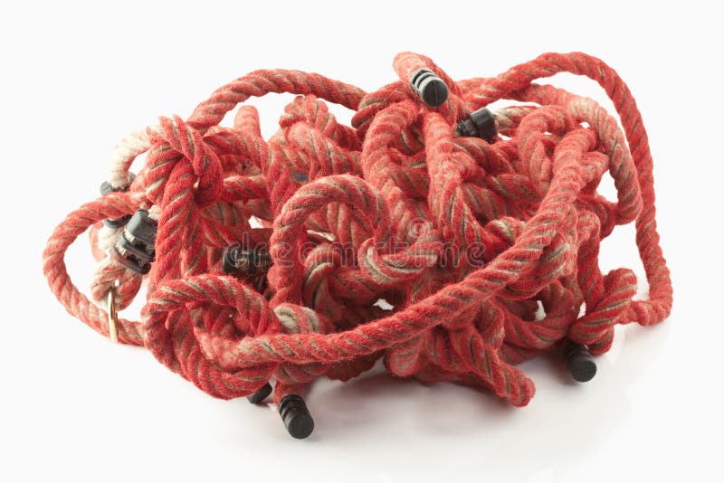 Red rope stock photo. Image of chain, bend, lanyard, macro - 22327944