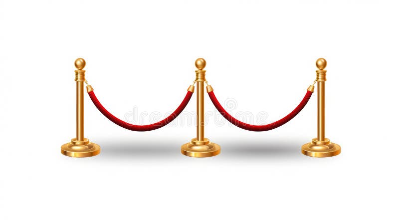 Red Rope Barrier with Gold Pole, Suitable for Crowd Control and VIP ...