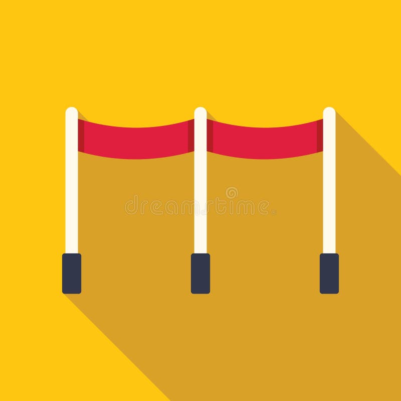 Red Rope Barrier Limiting Access with Three Stanchions Stock ...