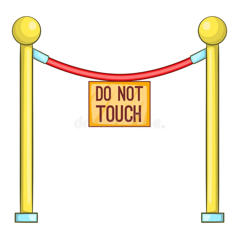 Red Rope Barrier with Sign Do Not Touch Icon Stock Vector ...