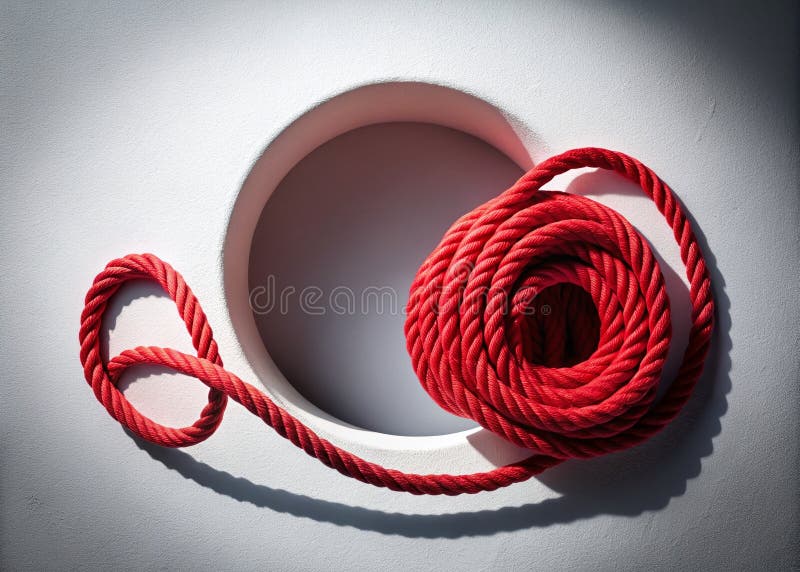 Red Rope Emerging from a White Hole a Powerful Visual Metaphor for ...