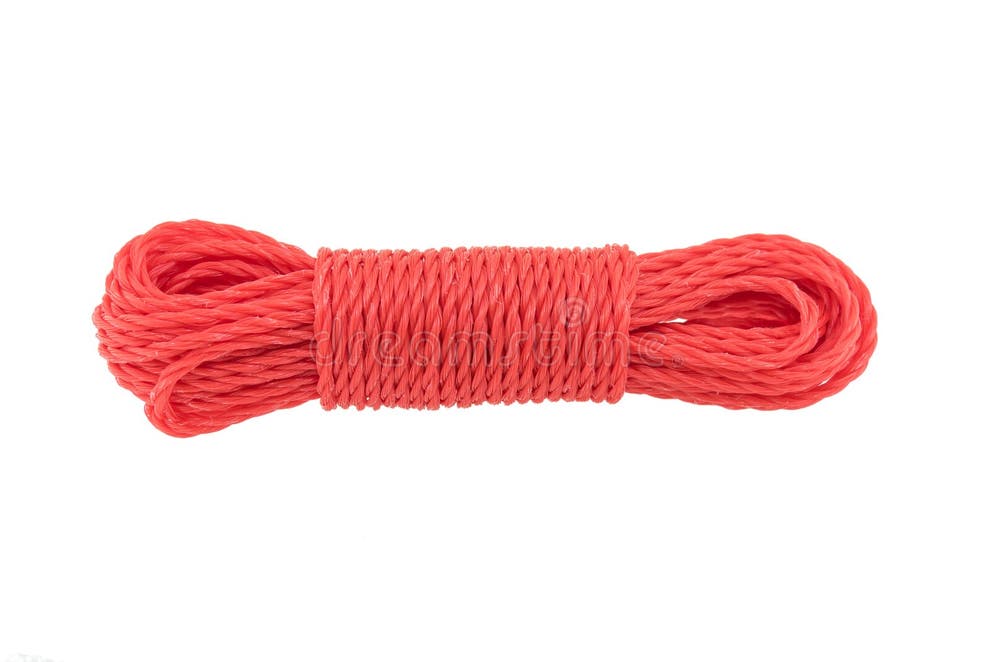 Red Rope Isolated on White Background Stock Photo - Image of strong ...