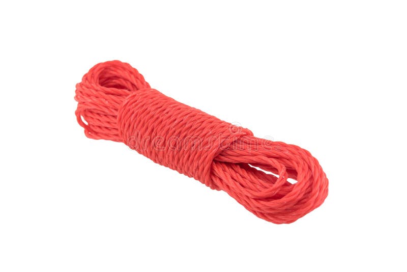 Red Rope Isolated on White Background Stock Image - Image of secure ...