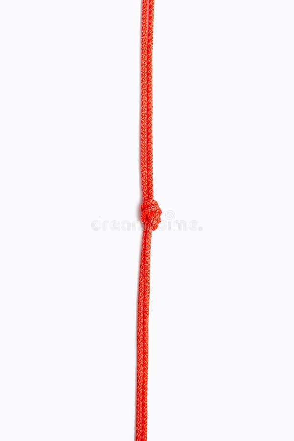 Red Rope with a Knot in the Center on a White Vertical Background Stock ...