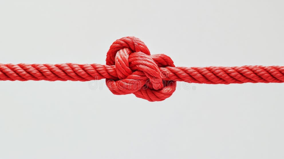 Red Rope Knot on White Background Stock Illustration - Illustration of ...