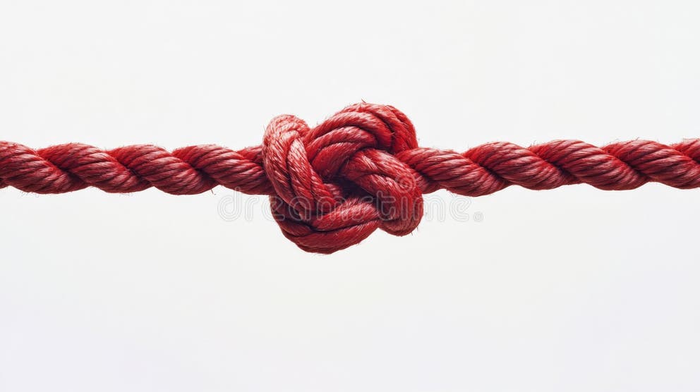Red Rope Knot on White Background Stock Illustration - Illustration of ...