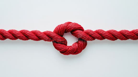 Red Rope Knot on White Background Stock Illustration - Illustration of ...