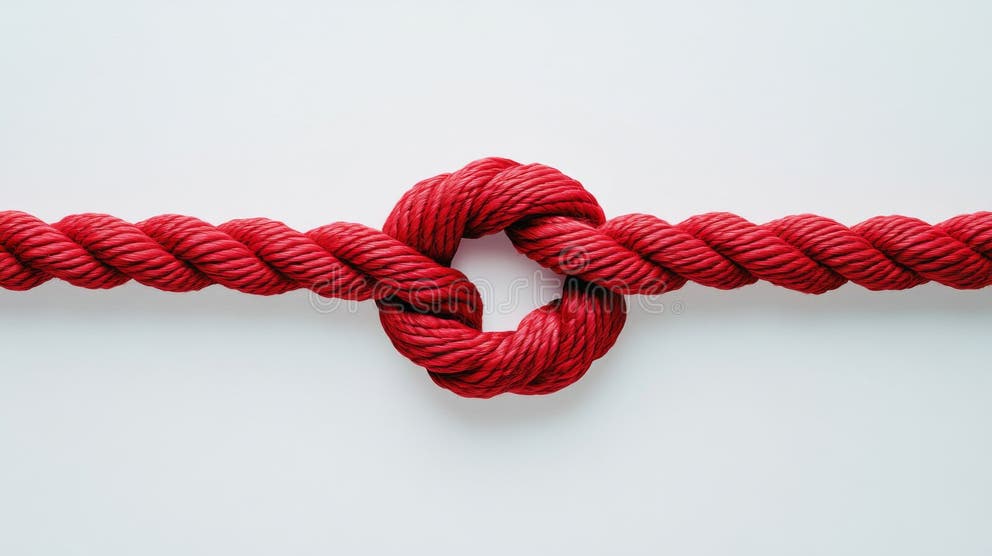 Red Rope Knot on White Background Stock Illustration - Illustration of ...