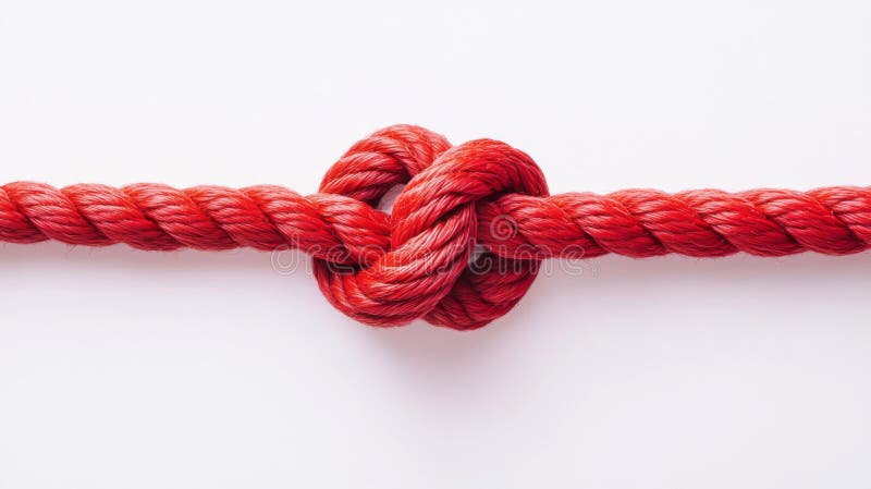 Red Rope Knot on White Background Stock Illustration - Illustration of ...