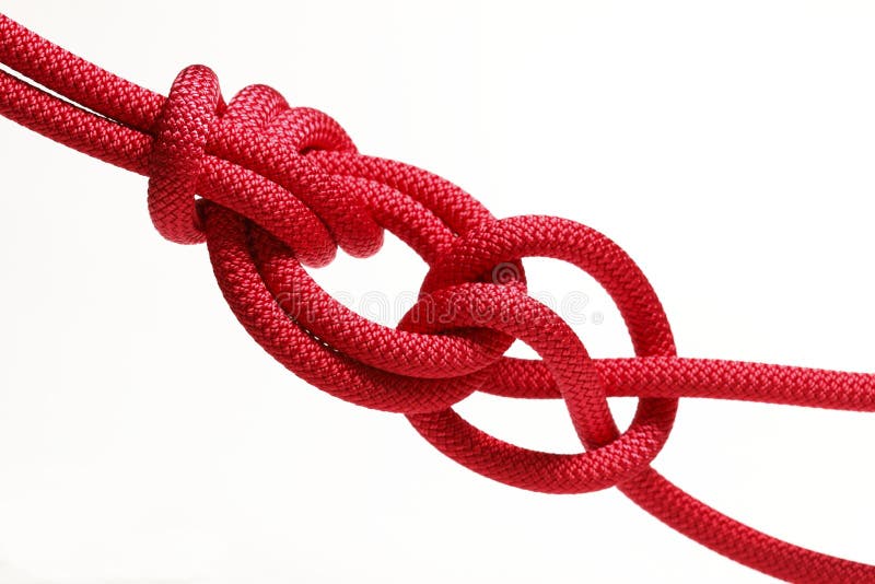 Red Rope Knot on a White Background Stock Photo - Image of close ...
