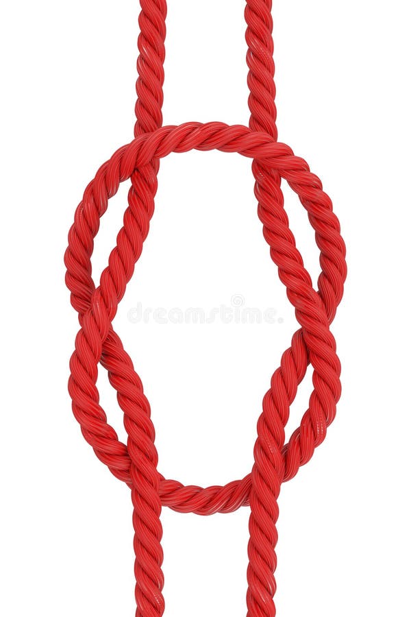 Red Rope with Reef Square Knot. 3d Rendering Stock Illustration ...
