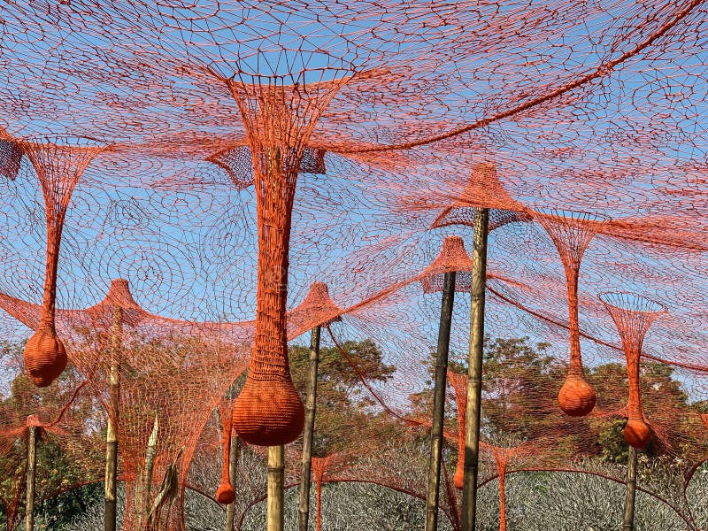 Red rope sculpture stock image. Image of strands, industry - 306530781