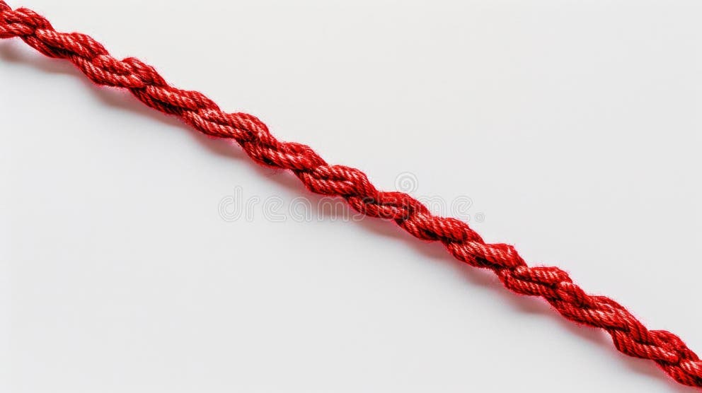 A Red Rope is Shown in a White Background Stock Photo - Image of rough ...