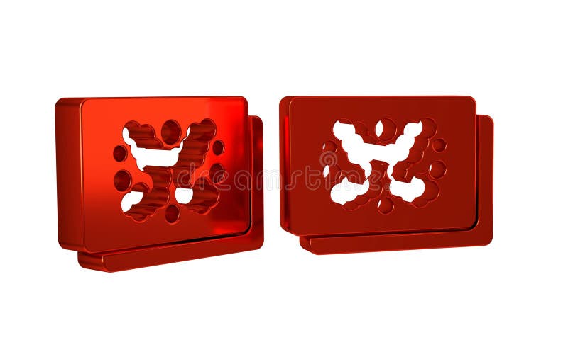 Red Rorschach Test Icon Isolated on Transparent Background. Psycho ...