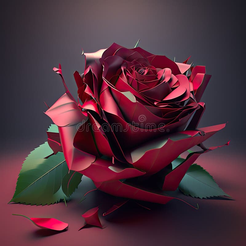 Red Rose on Black Background Created with Generative Ai Technology ...
