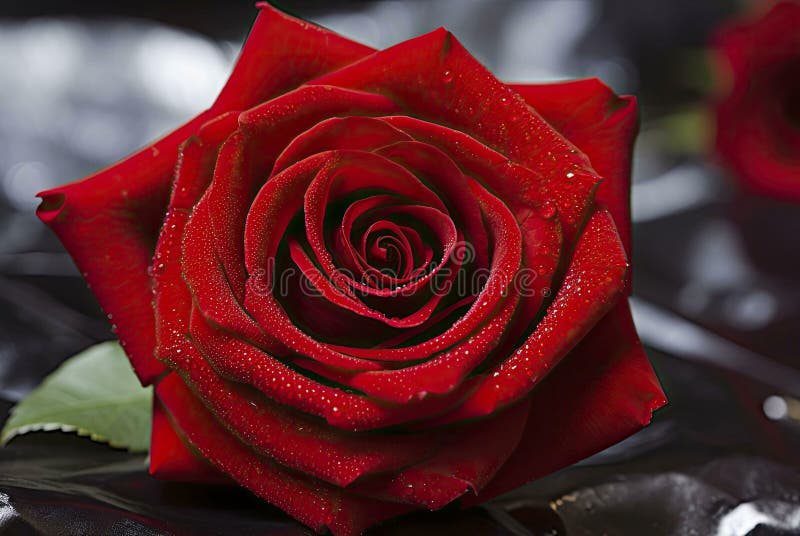 Red Rose on Black Red Rose on Black Background Single Red Rose Stock ...