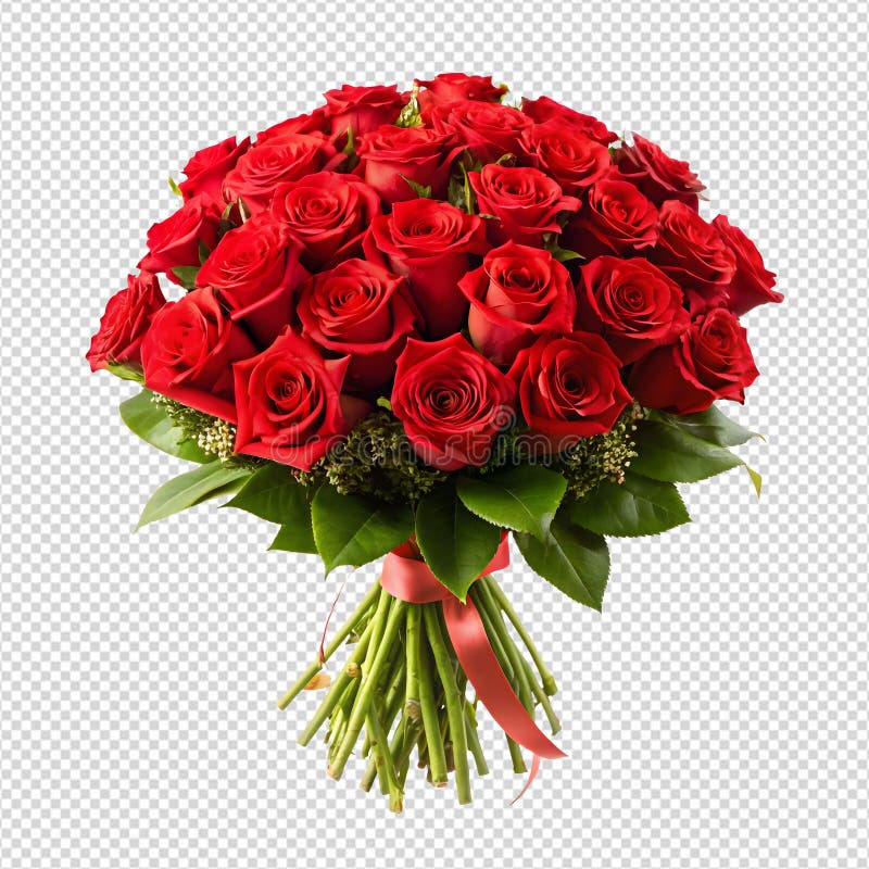Red Rose Bouquet on Transparent Background, Isolated Cutout Object ...