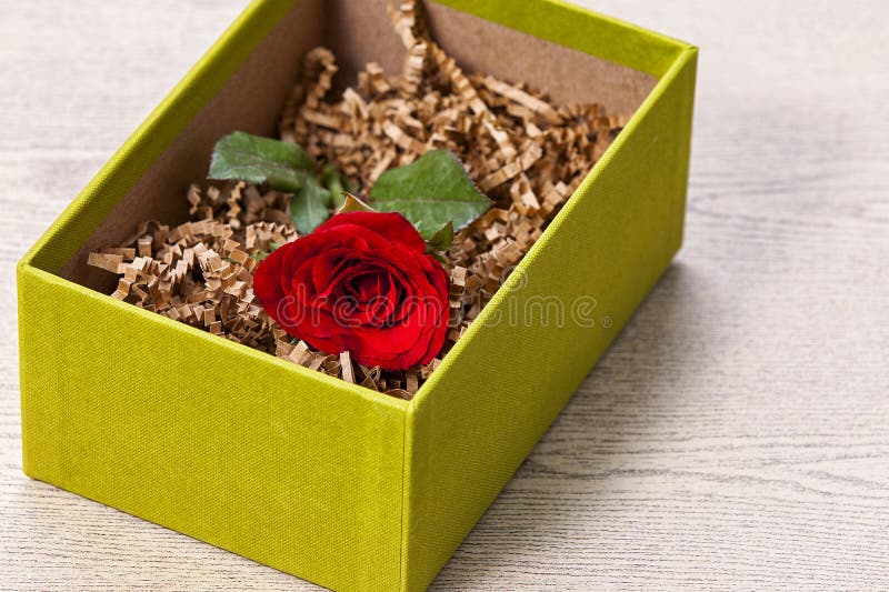 Red rose in box stock image. Image of color, caucasian - 40081483