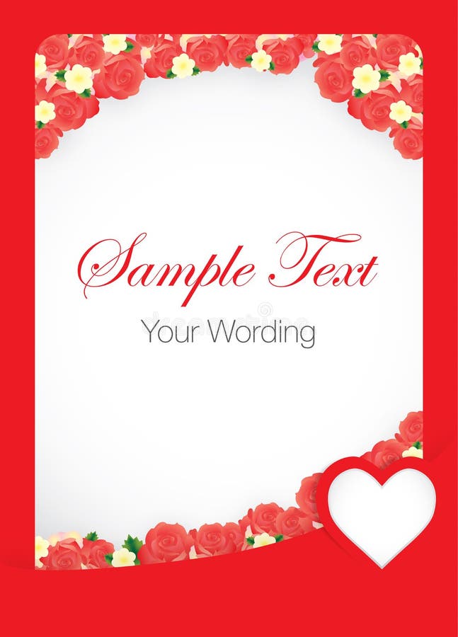 Red Rose Card Template stock vector. Illustration of event - 49639761