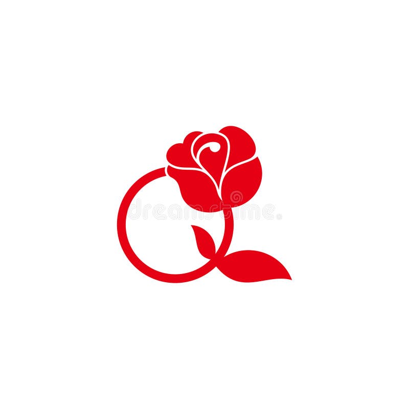 Red Rose Circle Ring Beauty Simple Geometric Logo Vector Stock Vector ...