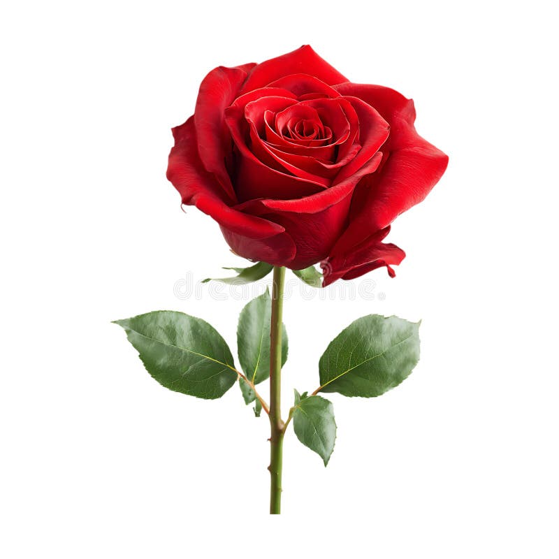 Red Rose Closeup Photography of a Single Bloom on Transparent ...