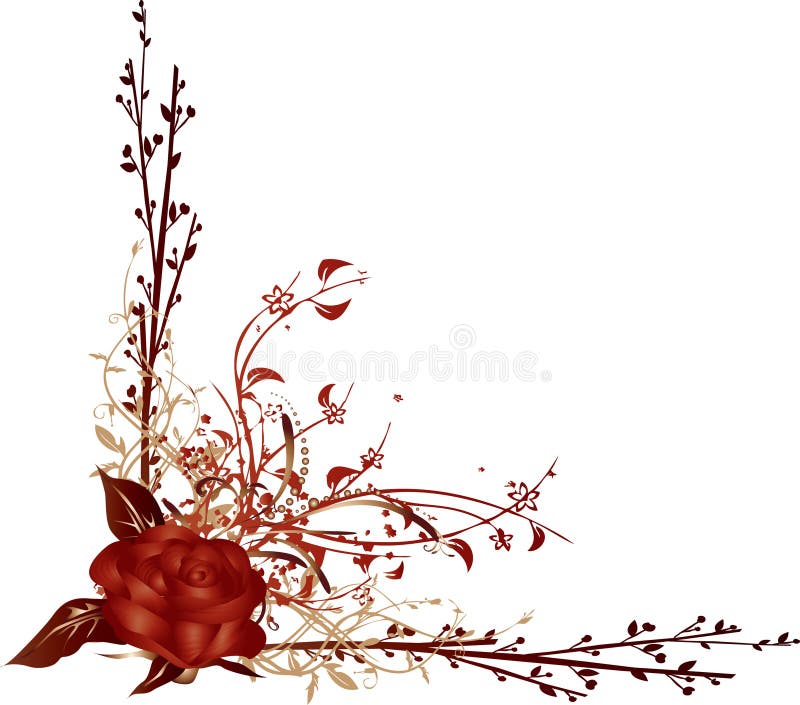 Red Rose Corner Vector stock vector. Illustration of pattern - 6512198
