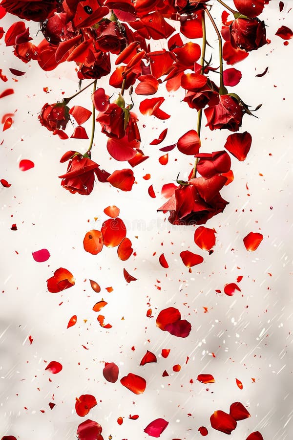 A Red Rose is Falling from the Sky Stock Photo - Image of coquelicot ...