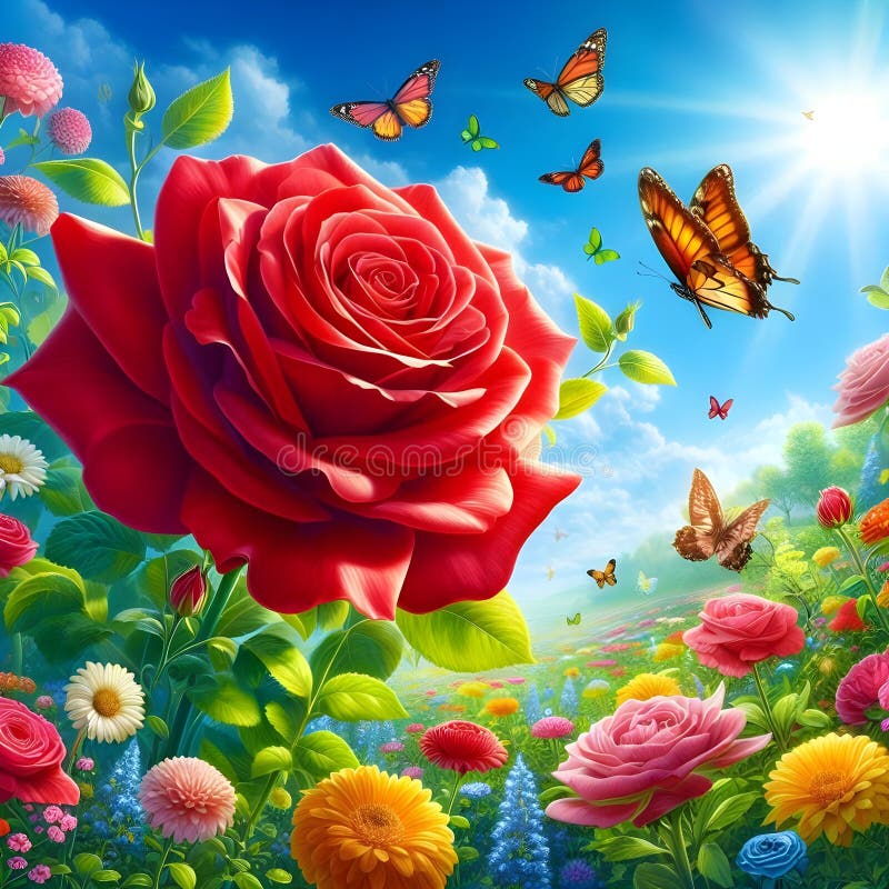 Red Rose stock image. Image of rose, flower, generate - 358114689