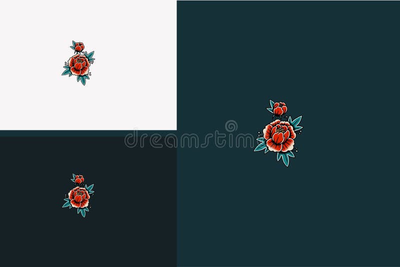 Red Rose Flowers and Leaf Vector Artwork Design Stock Vector ...