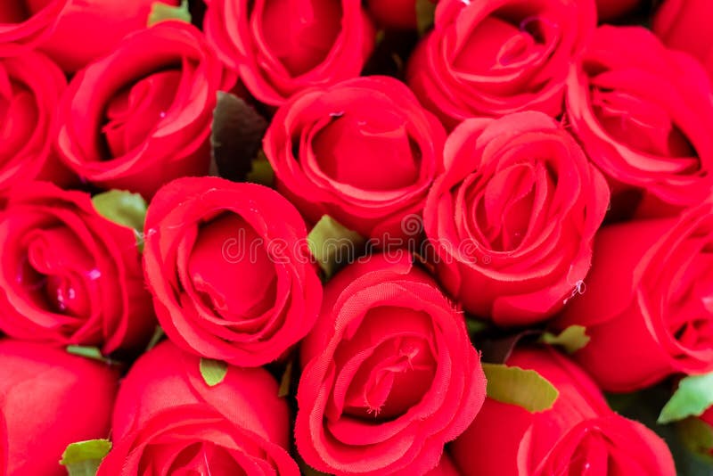 Red Rose Flowers. Made from Fabric Stock Image - Image of flower, decor ...