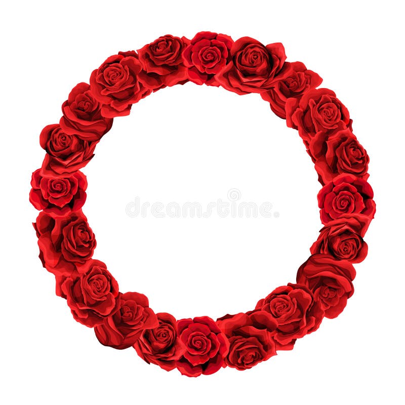 Vector Rose Frame In The Shape Of Circle Stock Vector - Illustration of ...