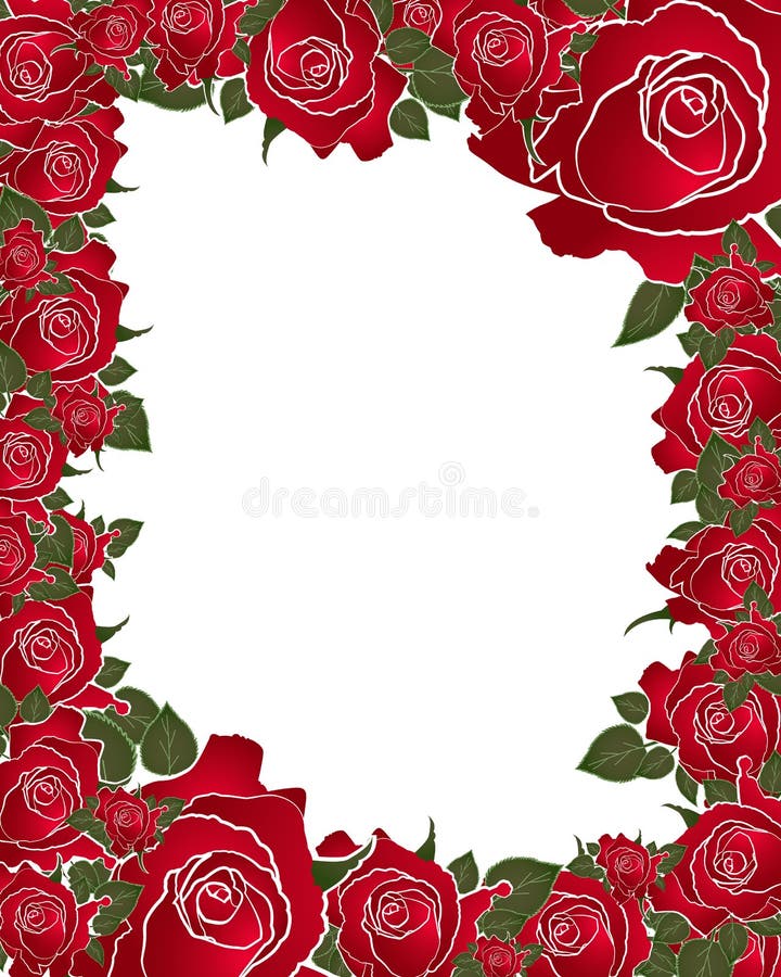 Red Rose Frame Vector Illustration Stock Vector - Illustration of ...