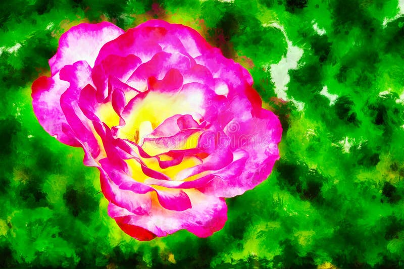 Red Rose on a Green Blurred Background, Art Inspirations Stock ...