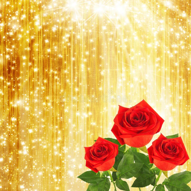 Red rose with green leaves stock image. Image of betrothal - 39180449