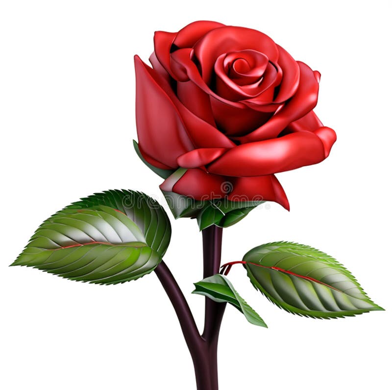 A Red Rose Has Sharp Branches, Leaves and Thorns. Stock Photo ...