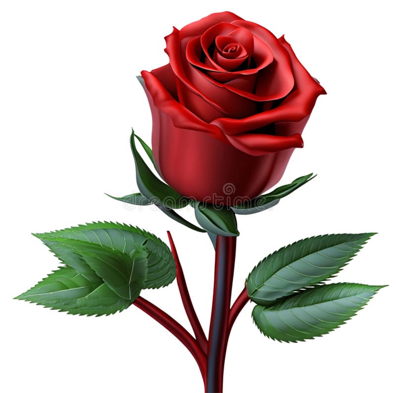 A Red Rose Has Sharp Branches, Leaves and Thorns Stock Image ...