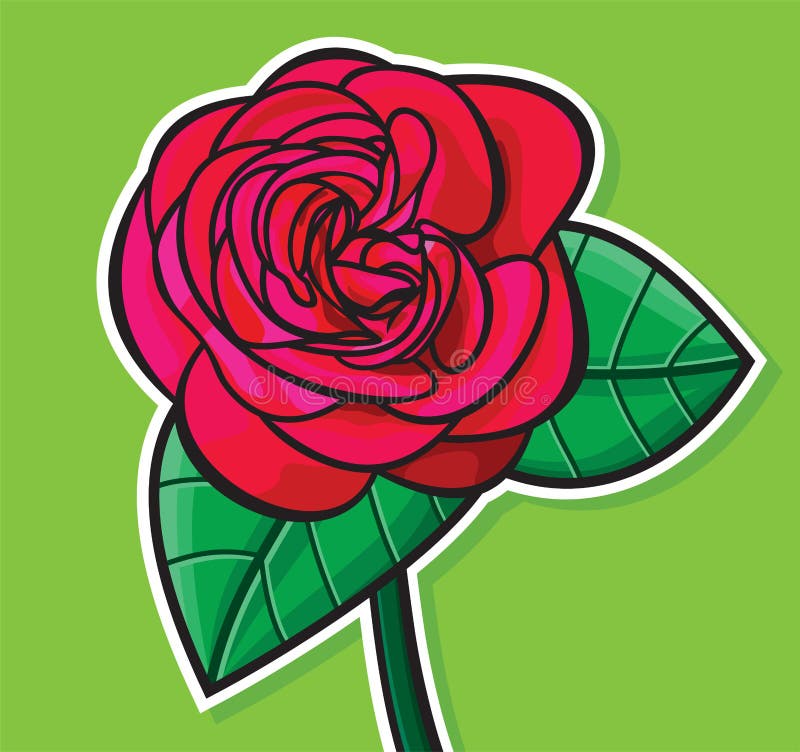 Red rose illustration stock vector. Illustration of card - 36008922