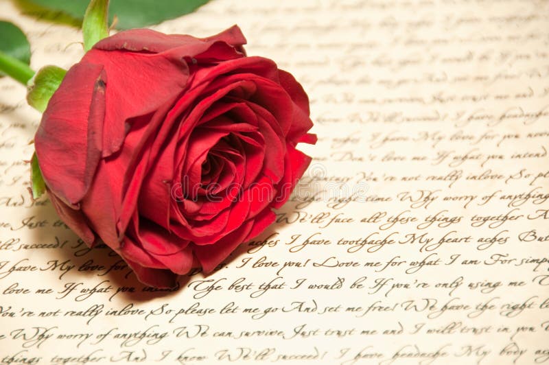 Love Letter Paper with Red Rose Background Stock Illustration ...