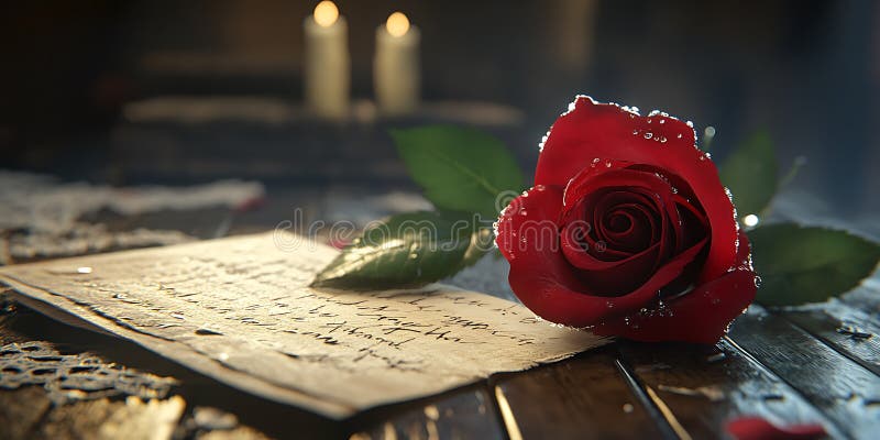 Red Rose Love Letter stock illustration. Illustration of flower - 381400166