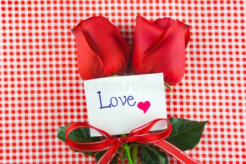 Red Rose with Message Card Image of Valentines Day Stock Photo - Image ...