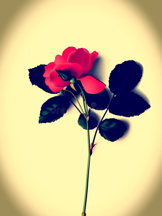 Red Rose Pastel Background Vintage Colors Retro Style Stock ...