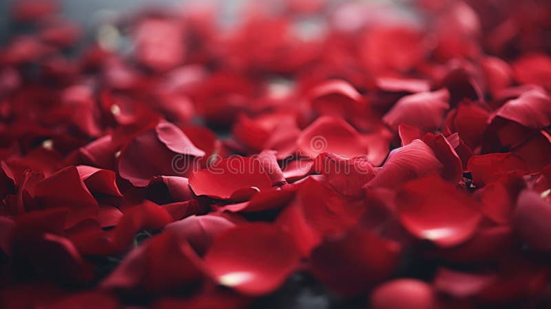 Red Rose Petals on a Black Background, AI Stock Illustration ...